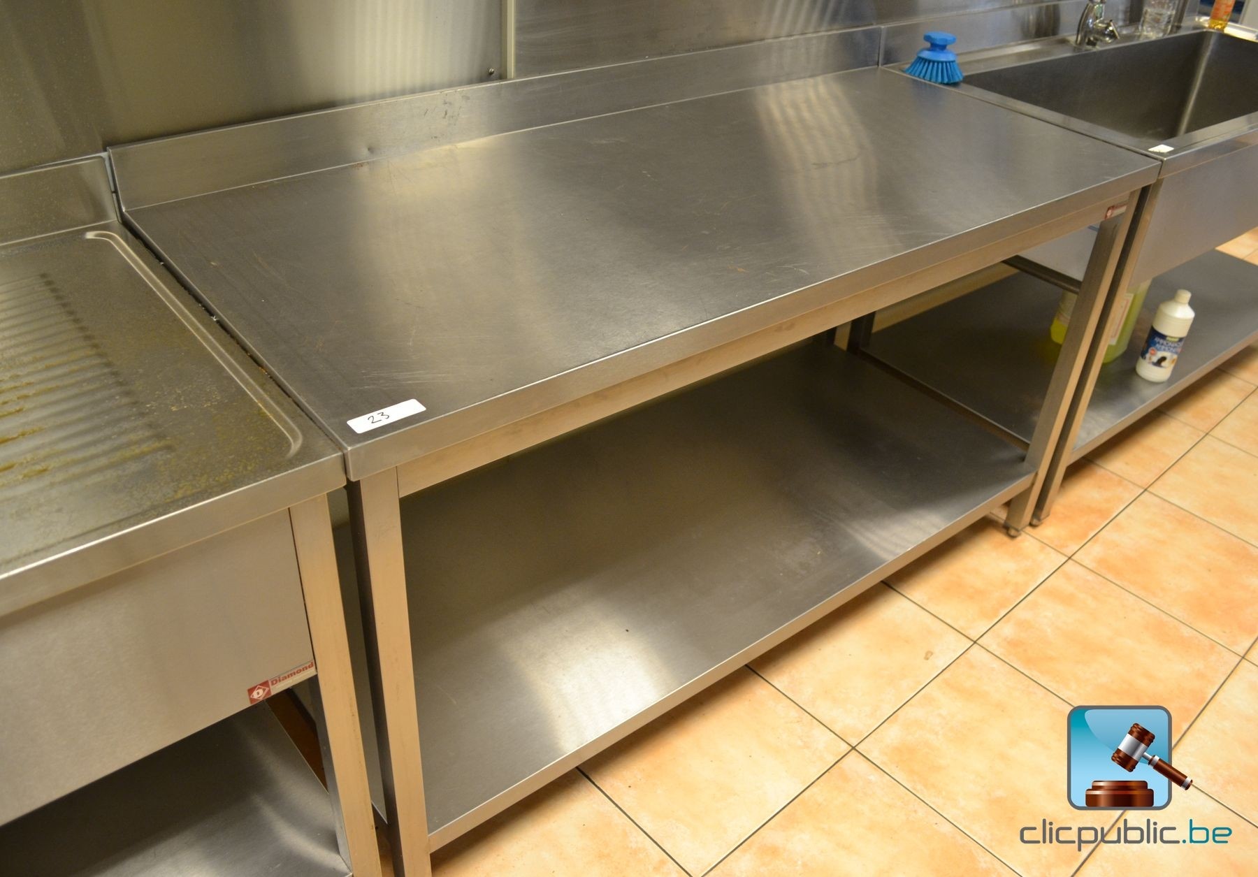 Table de cuisine professionnelle en inox DIAMOND (ref. 23) - Clicpublic ...