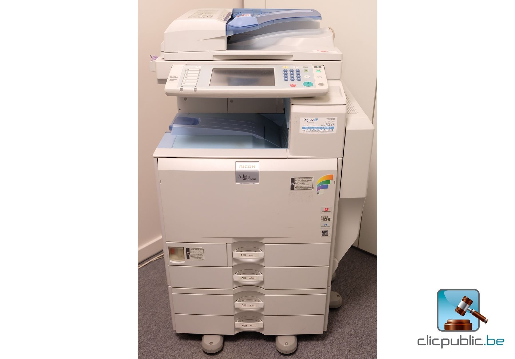 Copieur RICOH Aficio MPC3001 (ref. 46) - Clicpublic.be, les ventes ...