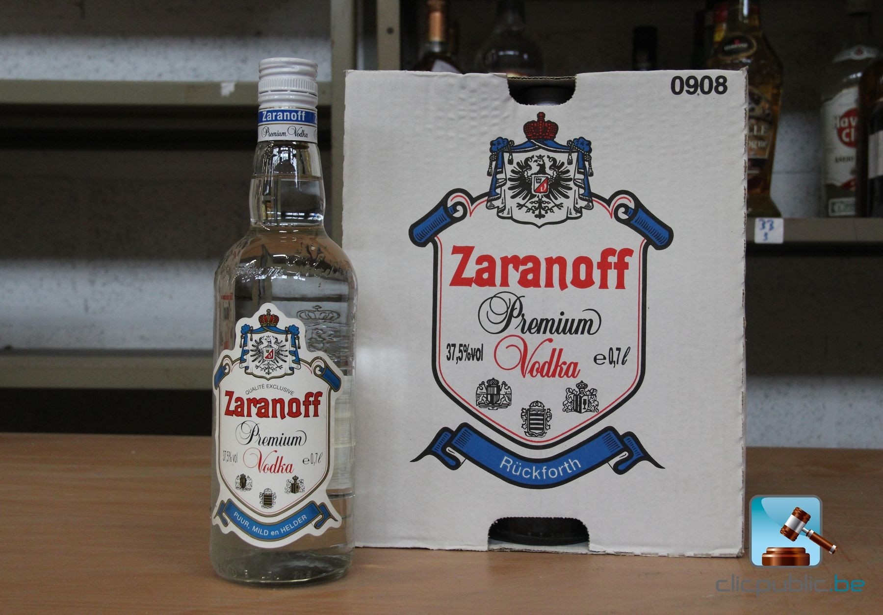 106 bouteilles de 0,7l de Vodka ZARANOFF - Clicpublic.be, les ventes ...