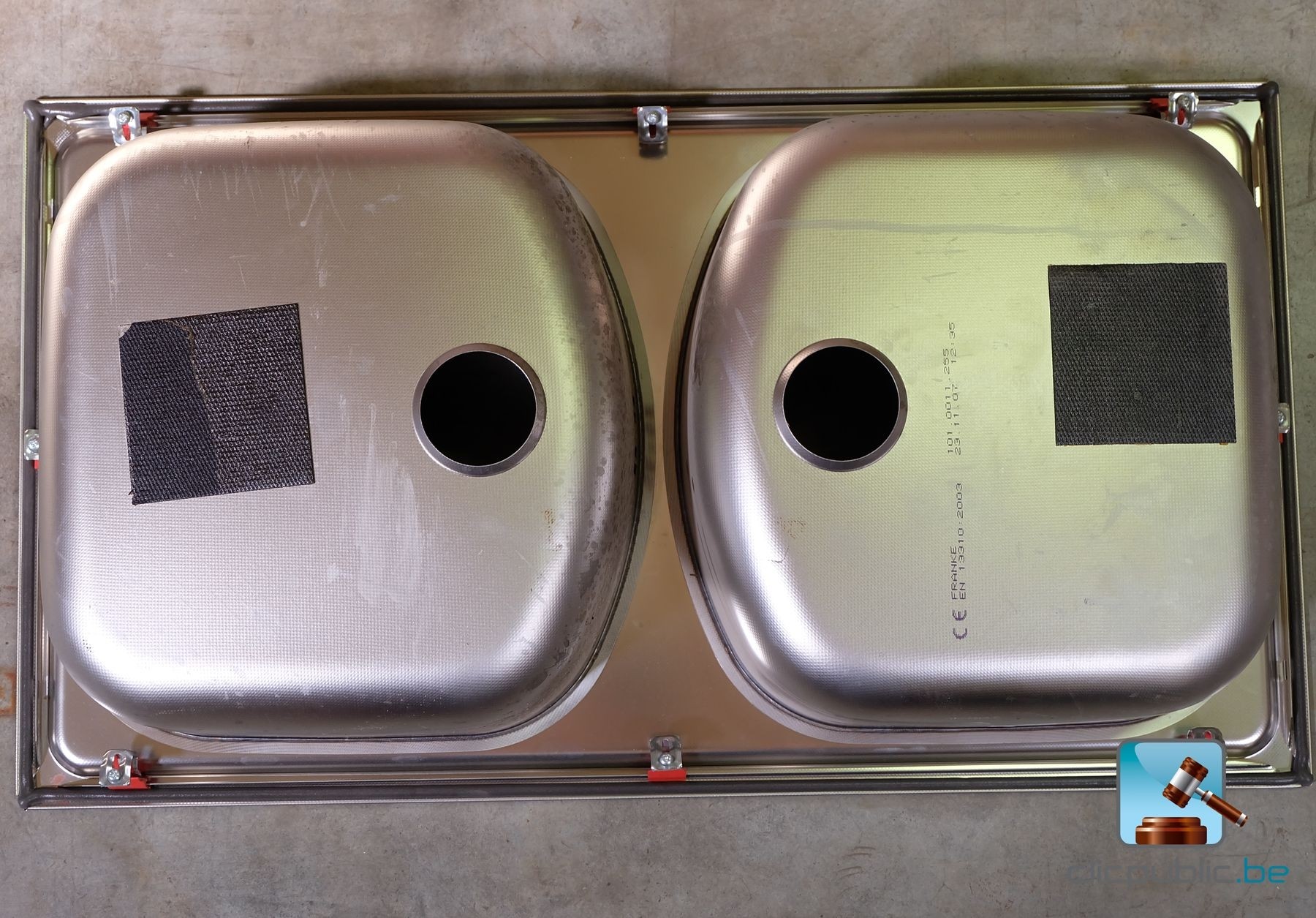 Evier double bac en inox FRANKE encastrable (ref. 5) - Clicpublic.be ...