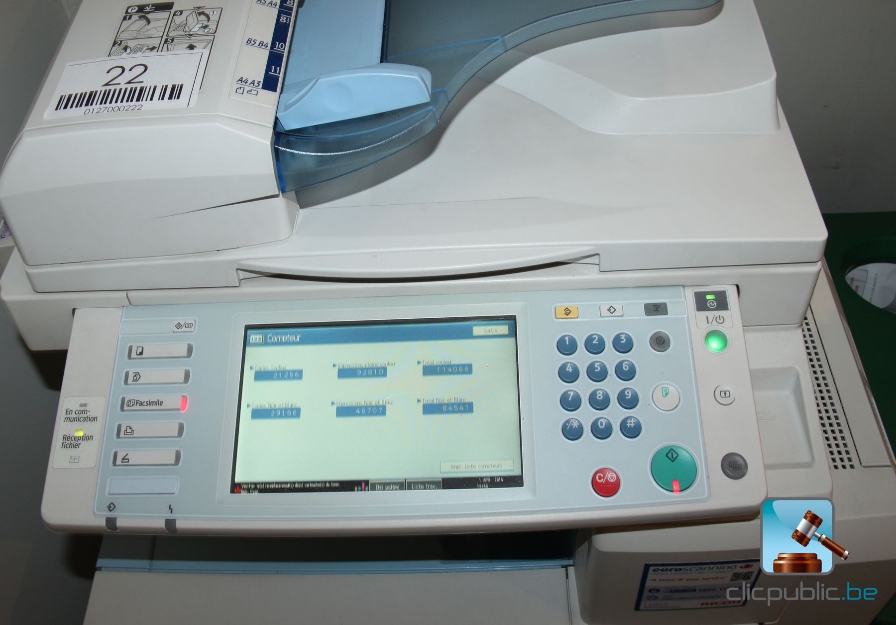 Photocopieur RICOH Aficio MP C2800 - Clicpublic.lu, les ventes ...