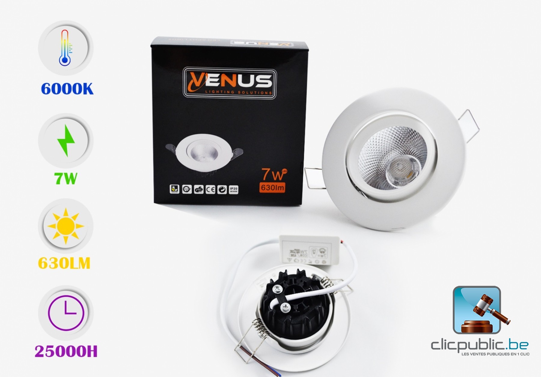 Lot de spots LED - Clicpublic.be, les ventes publiques en 1 clic.