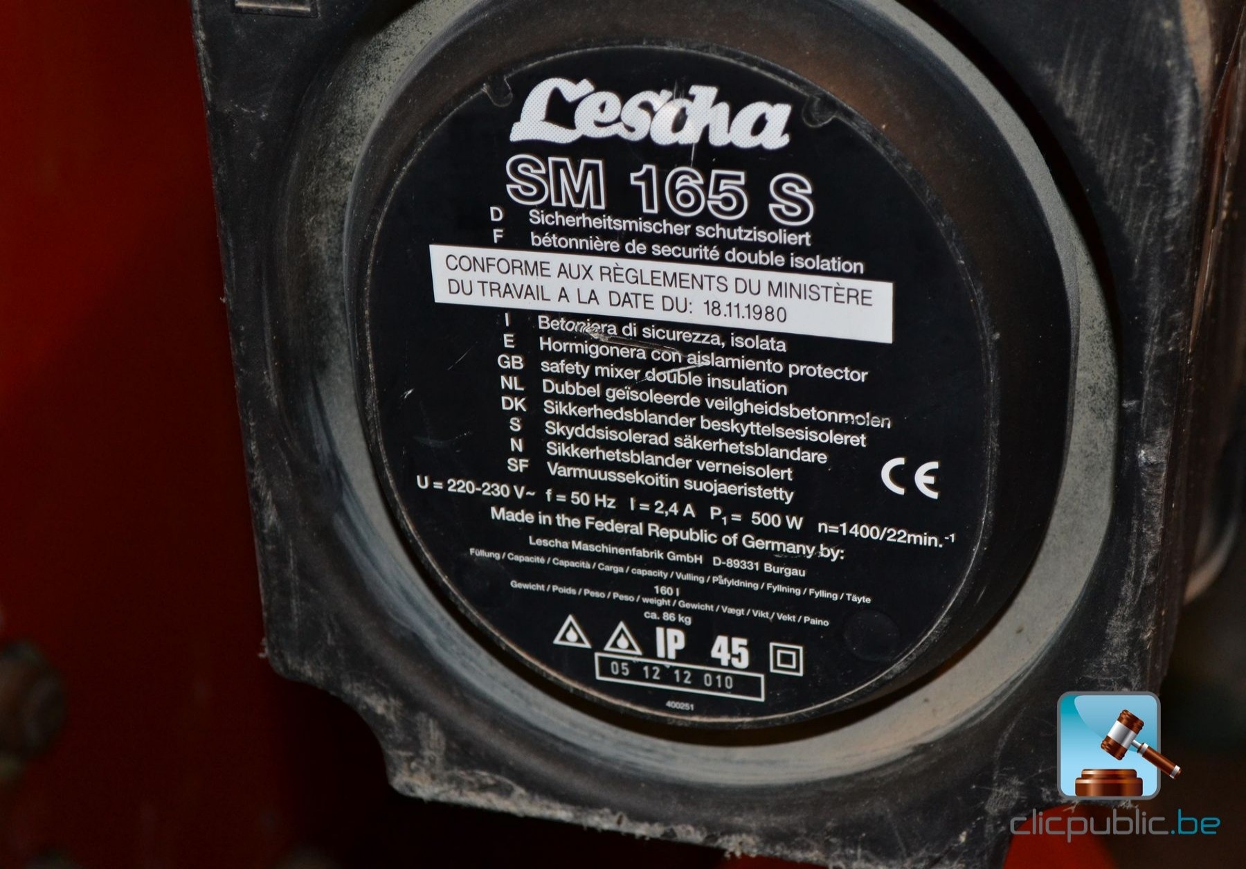 Concrete-mixer LESCHA SM 165 S on wheels - Clicpublic.lu, online ...
