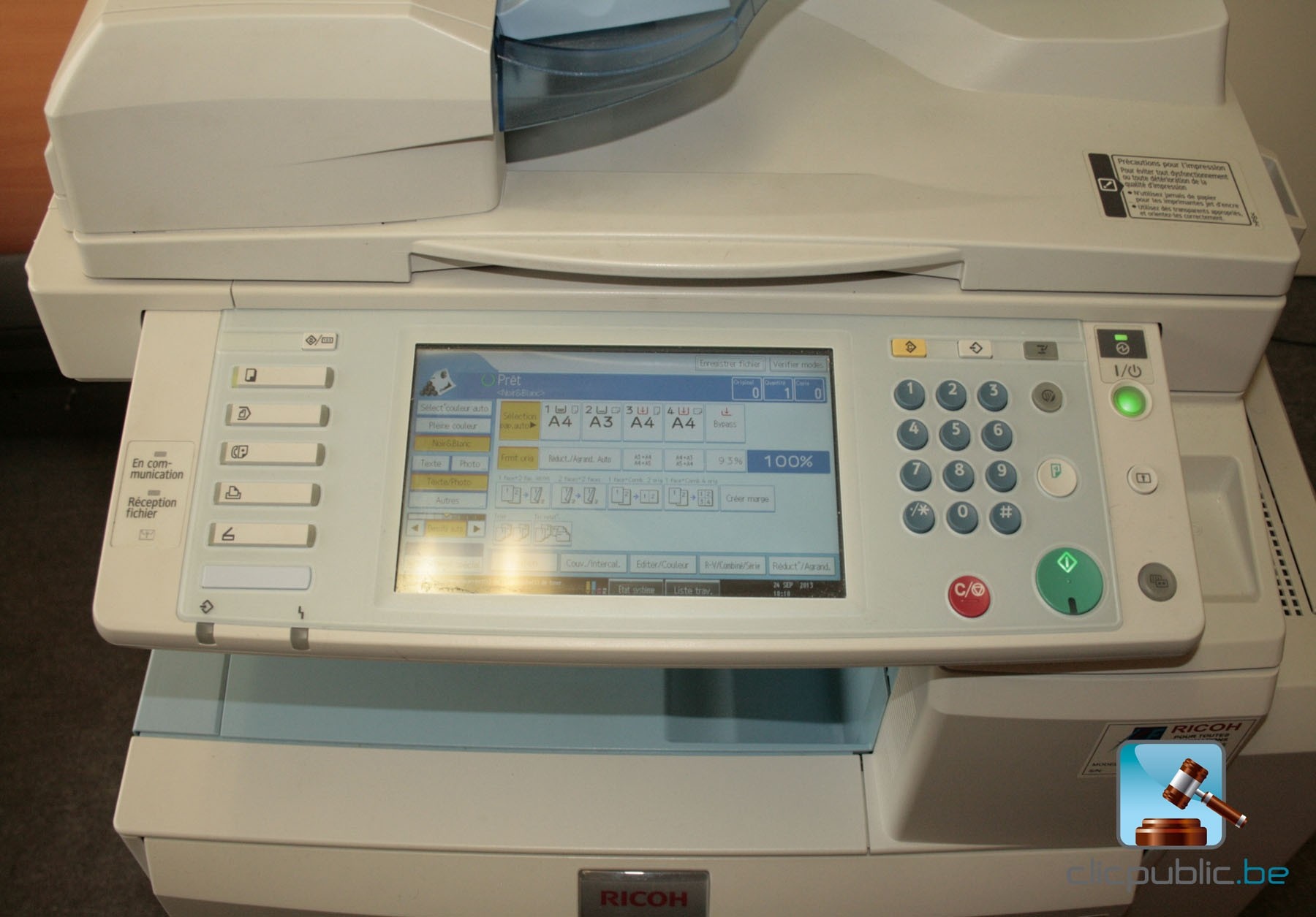 Copieur laser PRO multifonctionnel RICOH Aficio MP C2800 - Clicpublic ...